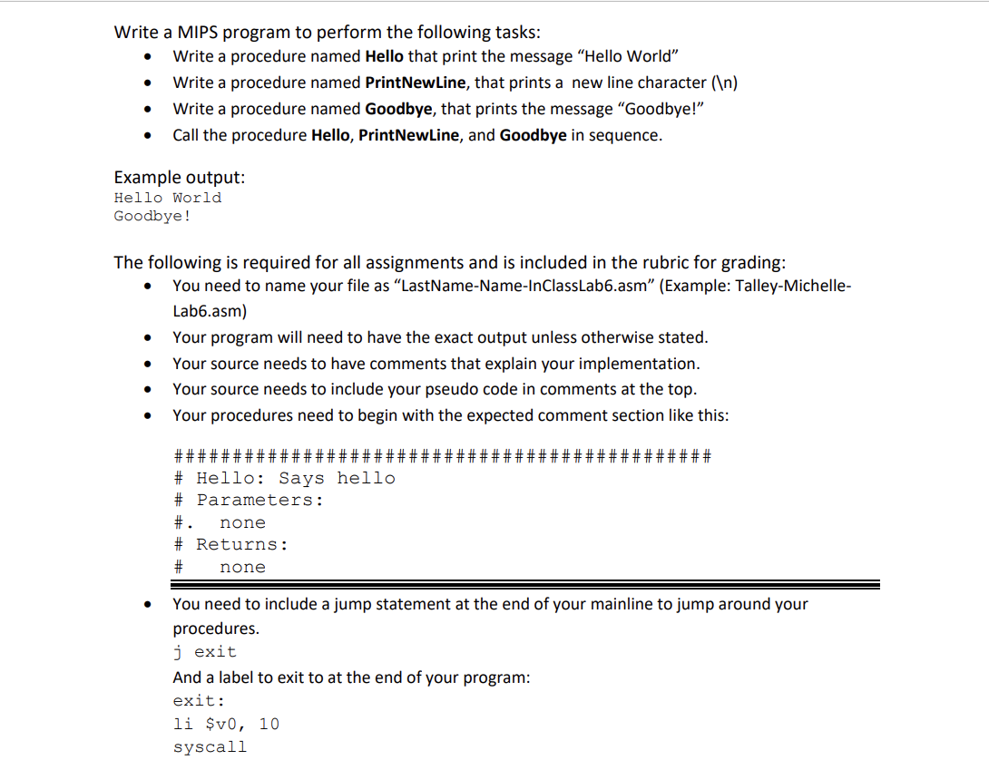 Solved Write a MIPS program to perform the following tasks: | Chegg.com