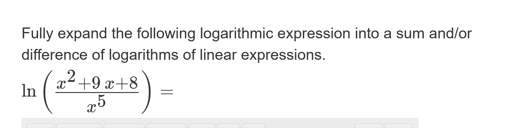 Solved Fully expand the following logarithmic expression | Chegg.com