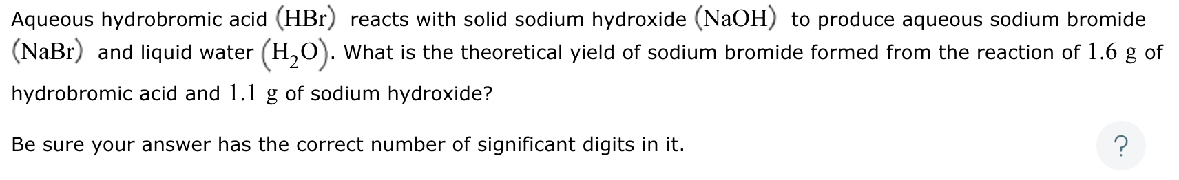 Solved Aqueous hydrobromic acid (HBr) ﻿reacts with solid | Chegg.com