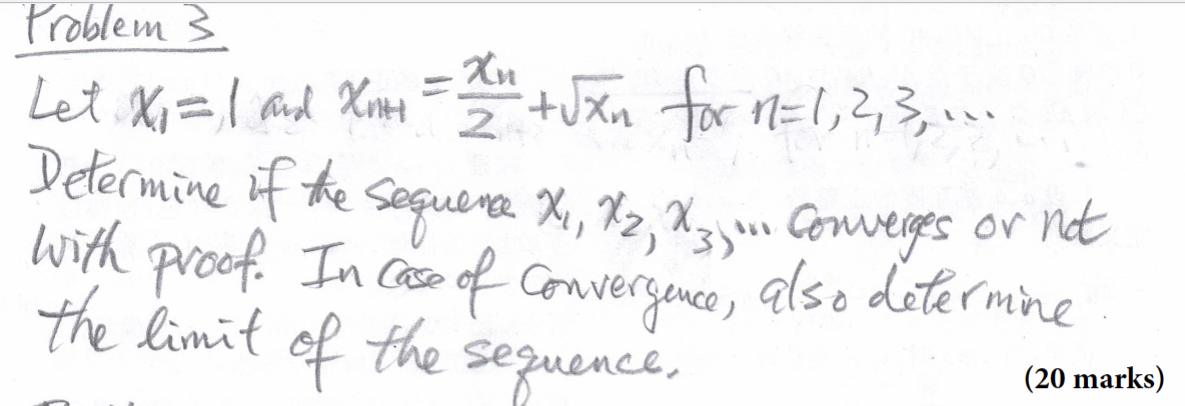Solved Froblem ≤ Let x1=1 and xn+1=2xn+xn for n=1,2,3,… | Chegg.com