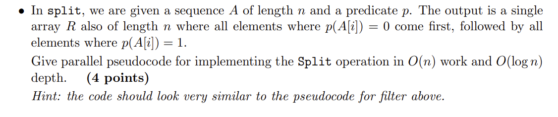 Solved A Scan Or Prefix Sum Function Takes A Sequence A An 4312