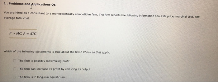 Solved 1 . Problems and Applications Qs You are hired as a | Chegg.com