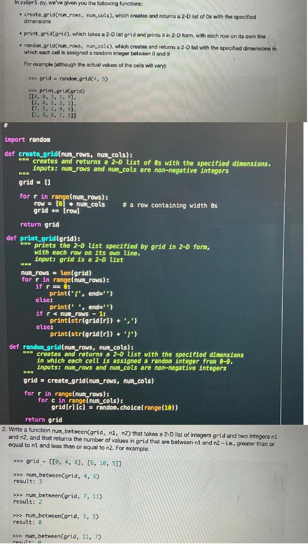 Solved In p56pr5. py, we've given you the following | Chegg.com