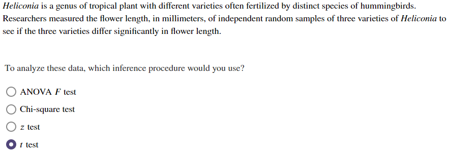 Solved Heliconia is a genus of tropical plant with different | Chegg.com
