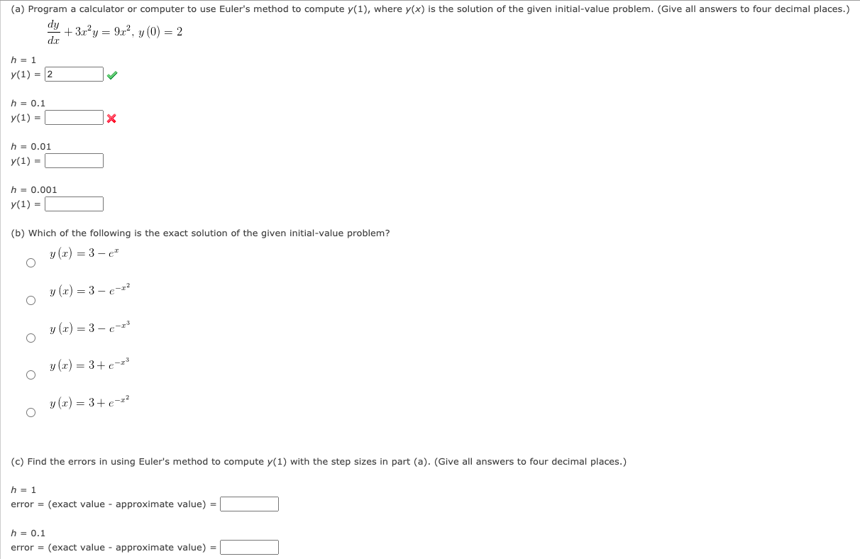 Solved (a) Program a calculator or computer to use Euler's | Chegg.com