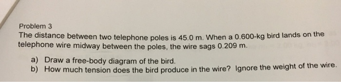 Solved Problem 3 The distance between two telephone poles is | Chegg.com