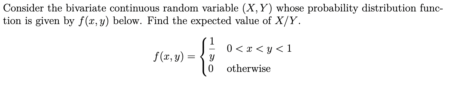 Solved Consider the bivariate continuous random variable | Chegg.com