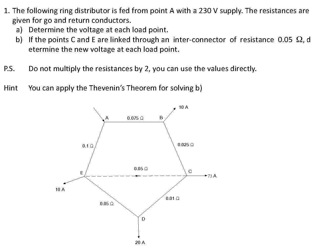 Solved 1. The following ring distributor is fed from point A | Chegg.com
