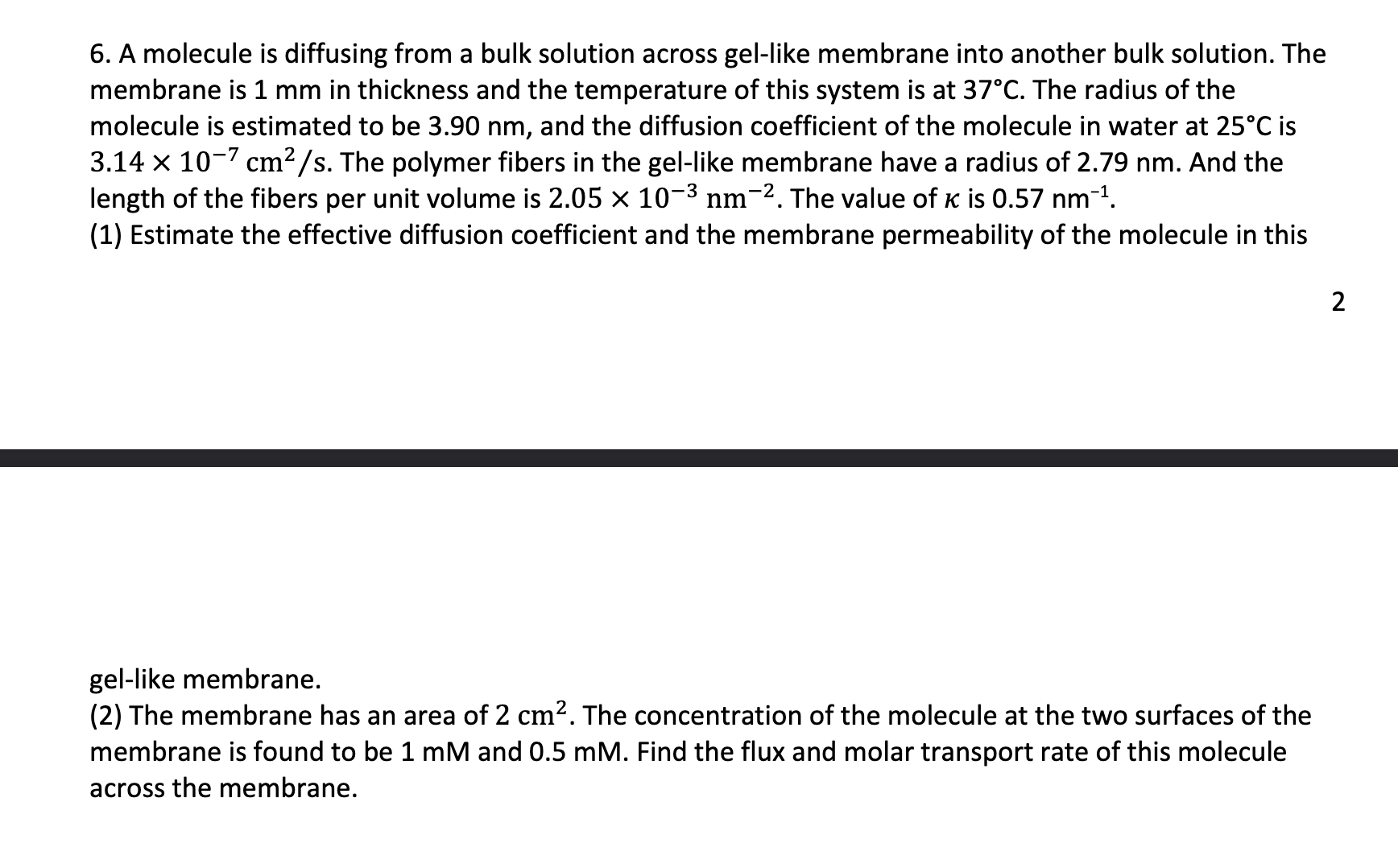 6. A molecule is diffusing from a bulk solution | Chegg.com