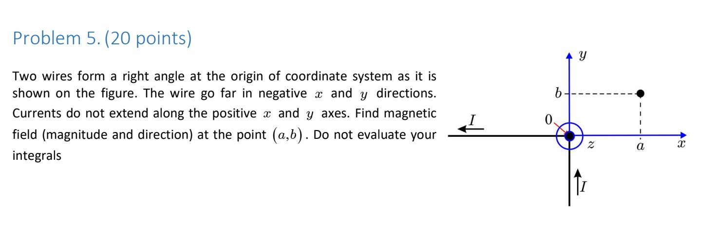 Solved Problem 5. (20 points) Two wires form a right angle | Chegg.com