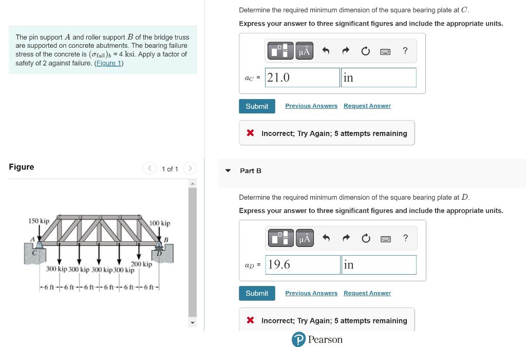 Solved The pin support A and roller support B of the bridge | Chegg.com