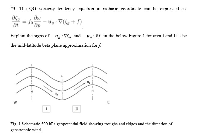 Solved #3. The QG vorticity tendency equation in isobaric | Chegg.com