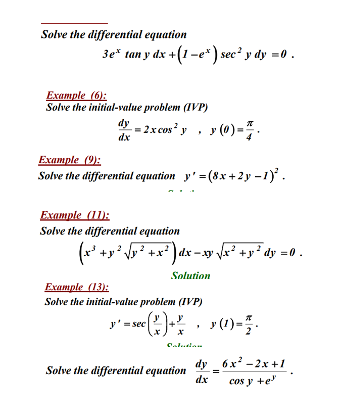 Solved Solve the differential equation 3e" tan y dx +(1-e*) | Chegg.com | Chegg.com
