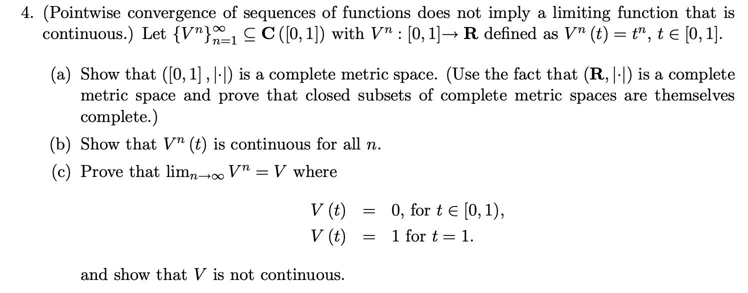 Solved 4. (Pointwise convergence of sequences of functions | Chegg.com