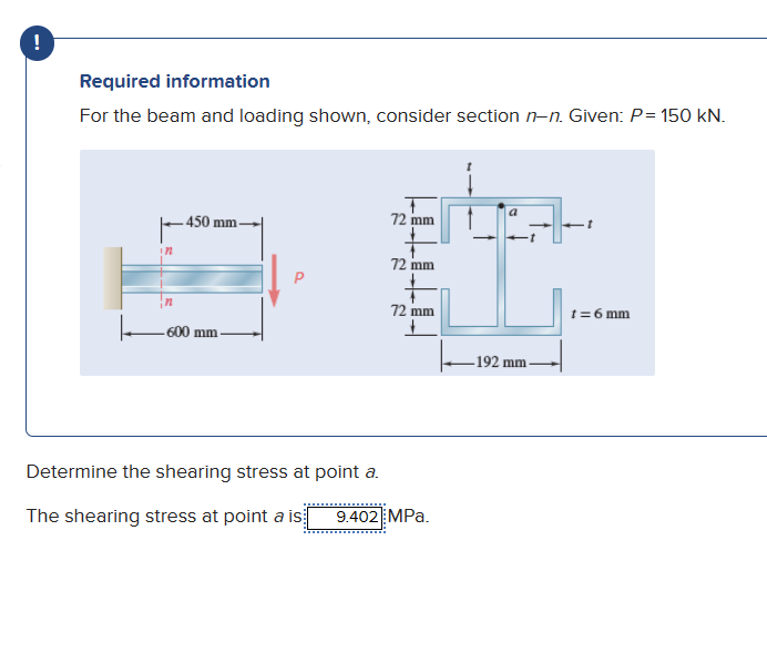 Solved Required information For the beam and loading shown, | Chegg.com
