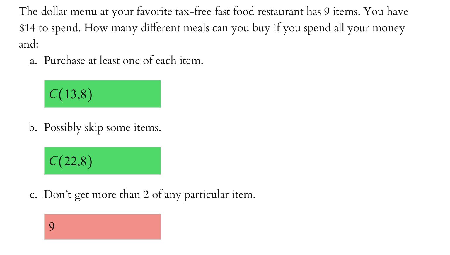 Solved The dollar menu at your favorite tax-free fast food | Chegg.com
