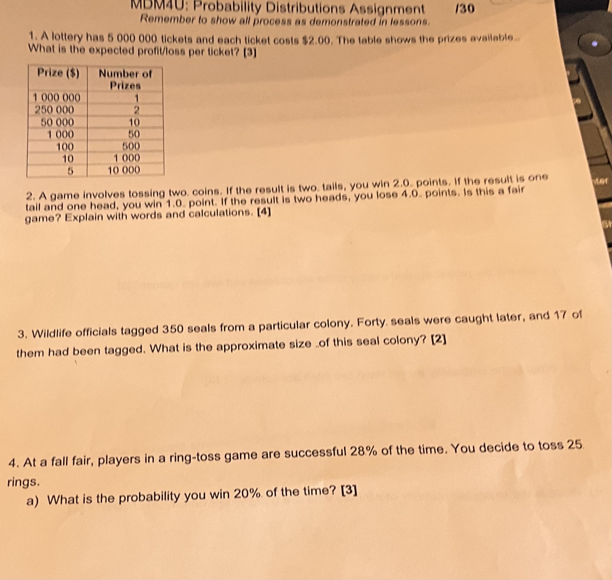 Solved Using MDM4U (Grade 12 ﻿Data Management course) | Chegg.com