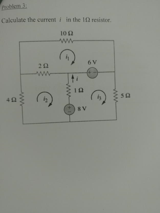 Solved a.calculate the current i in the 1ohm resistor | Chegg.com