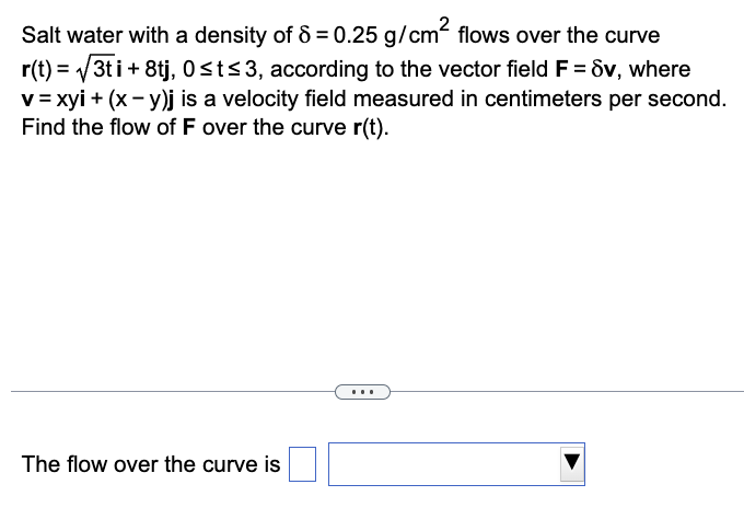 Solved Salt water with a density of δ=0.25gcm2 ﻿flows over | Chegg.com