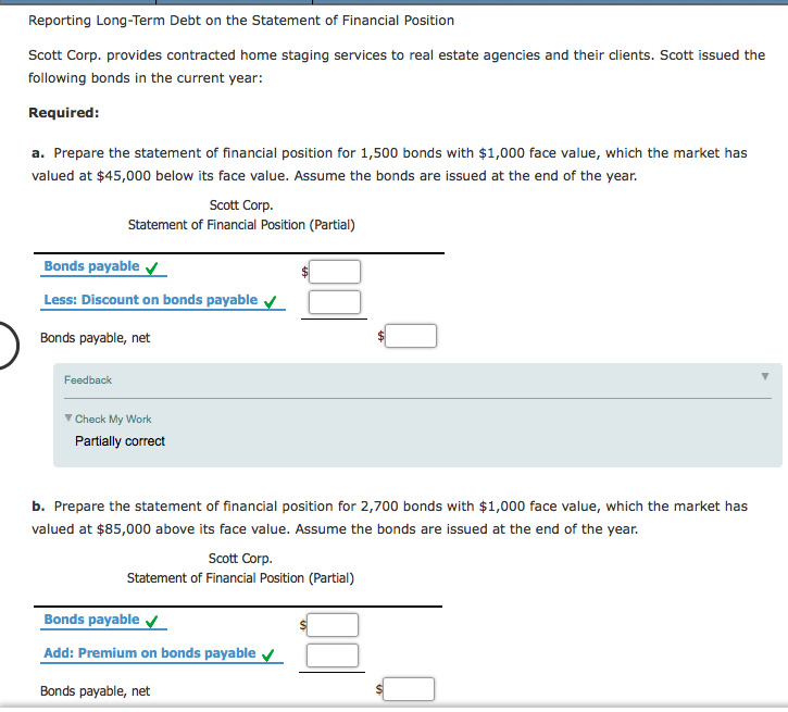 Solved Reporting Long-Term Debt on the Statement of | Chegg.com