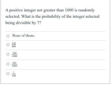 Solved A positive integer not greater than 1000 is randomly | Chegg.com