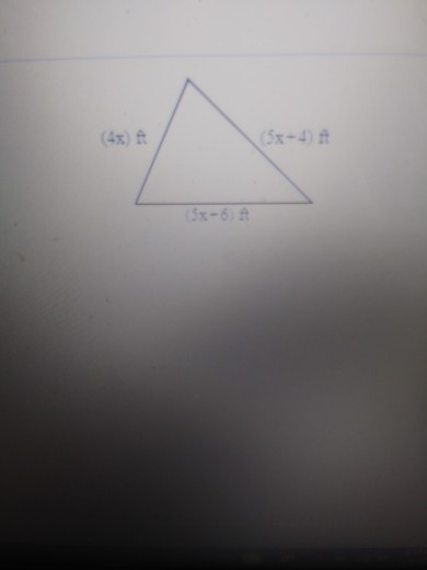 Solved the perimeter of the triangle shown is 108 feet. | Chegg.com