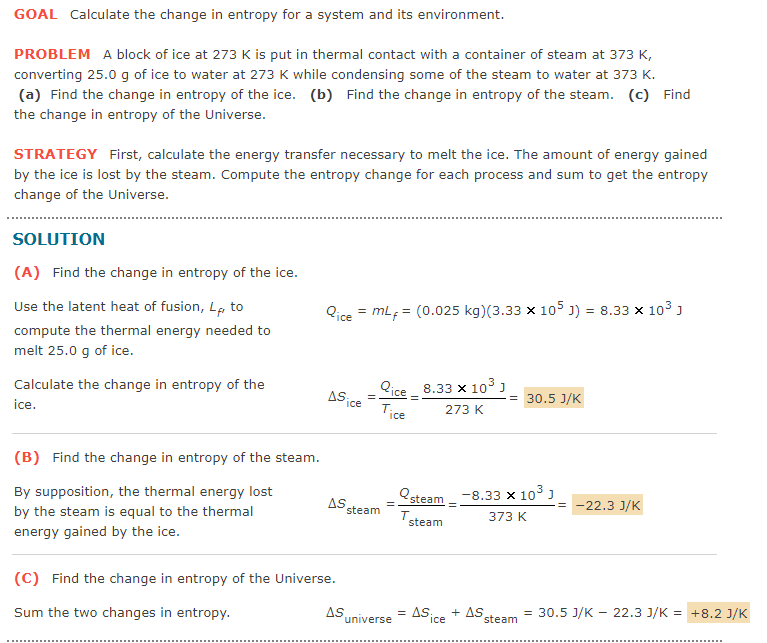 Solved GOAL Calculate the change in entropy for a system and | Chegg.com