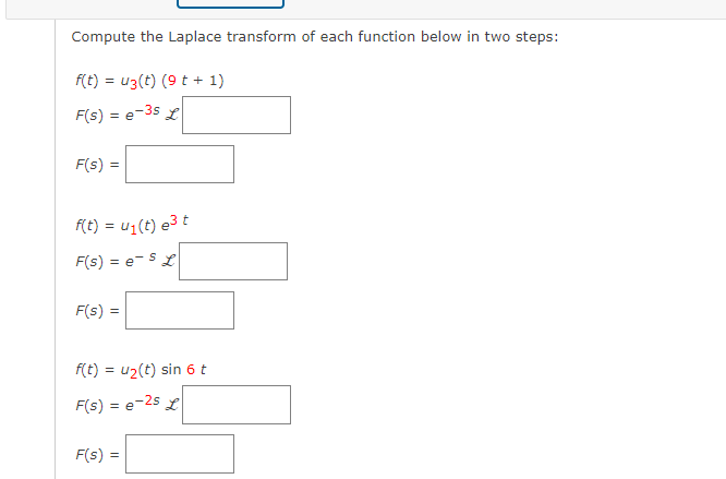 Solved Compute The Laplace Transform Of Each Function Below