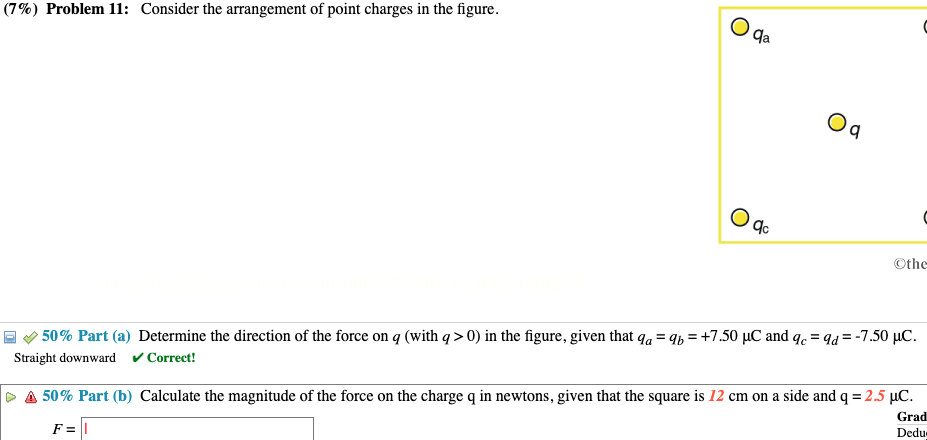 Solved (7\%) Problem 11: Consider the arrangement of point | Chegg.com