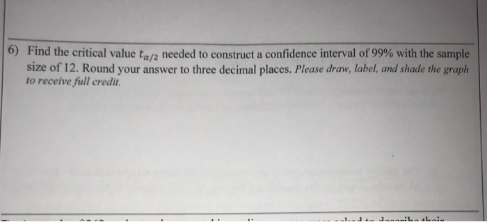 Solved 6) Find the critical value ta/2 needed to construct a | Chegg.com