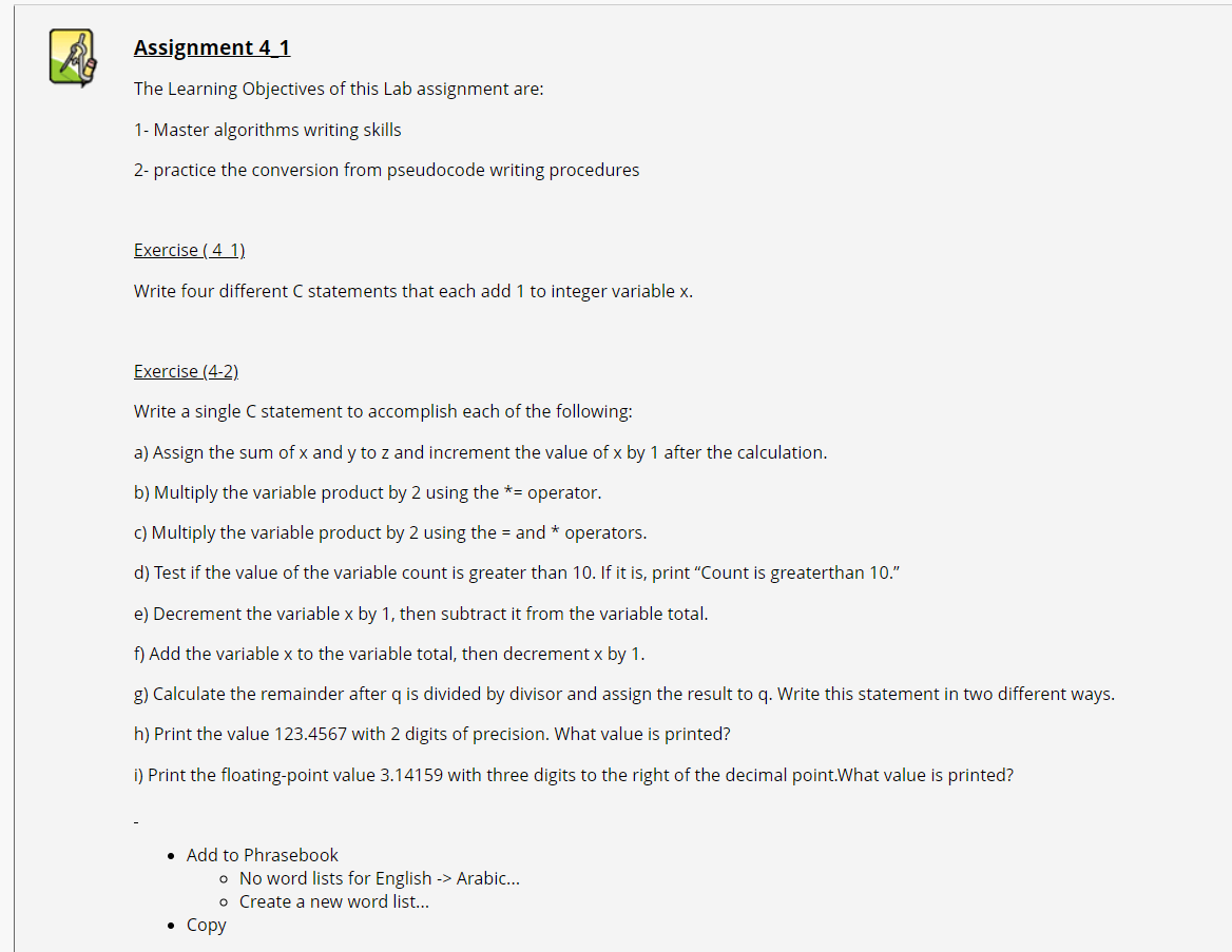 Solved Assignment 4_1 The Learning Objectives of this Lab | Chegg.com