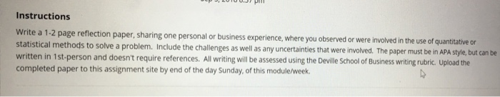 Solved Instructions Write a 1-2 page reflection paper, | Chegg.com