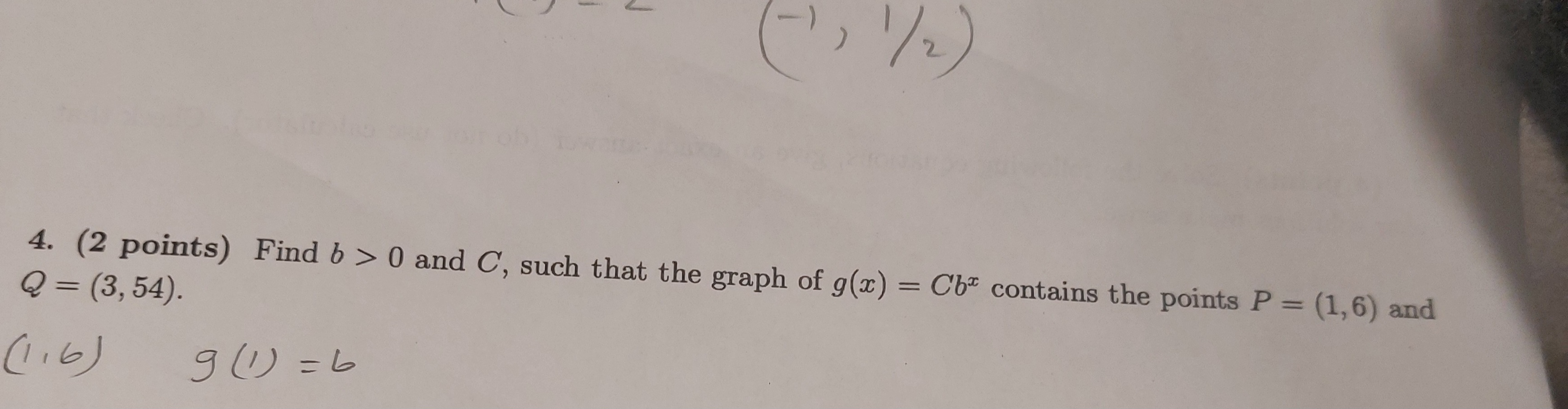 Solved (2 ﻿points) ﻿Find b>0 ﻿and C, ﻿such that the graph of | Chegg.com