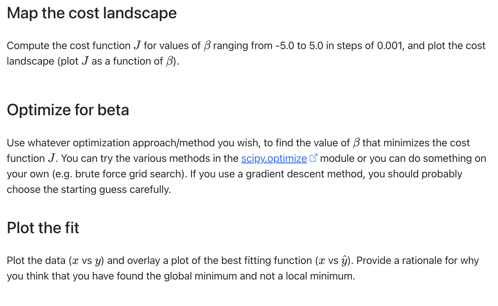 Solved Optimization Generate (x,y) data: import numpy as np | Chegg.com