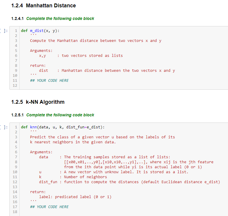 Solved 1.2.1 Overview k-NN is a supervised machine learning | Chegg.com