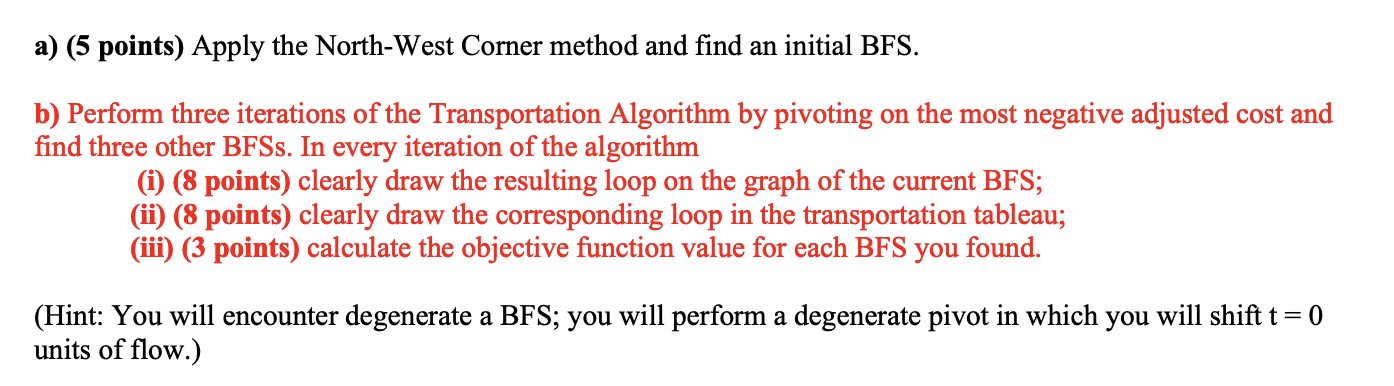 Solved 7.2 Use the transportation algorithm to solve the | Chegg.com