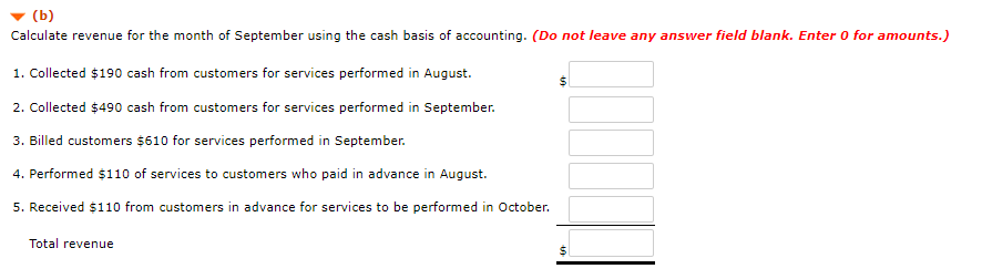 Solved Calculate revenue for the month of September using | Chegg.com