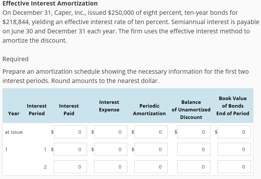 Solved Effective Interest Amortization On December 31, | Chegg.com