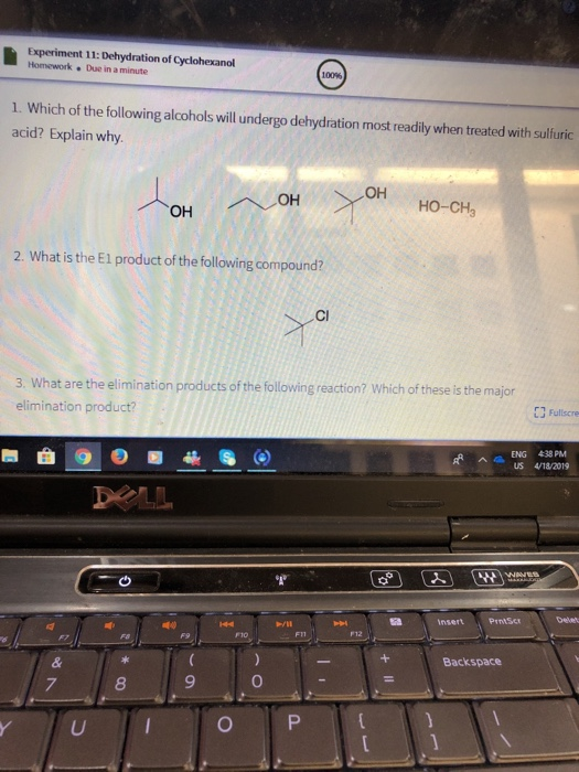 Solved Experiment 11: Dehydration of Cyclohexanol Homework | Chegg.com
