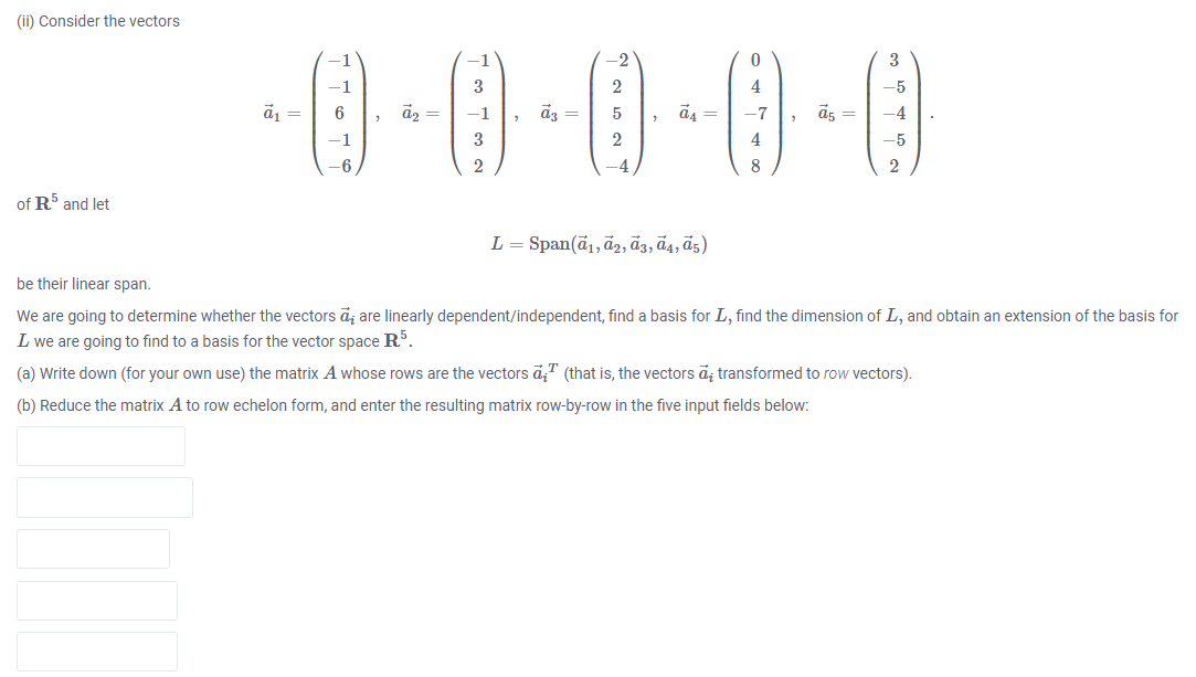 Solved (Linear Spans). Recall that the transpose operation | Chegg.com