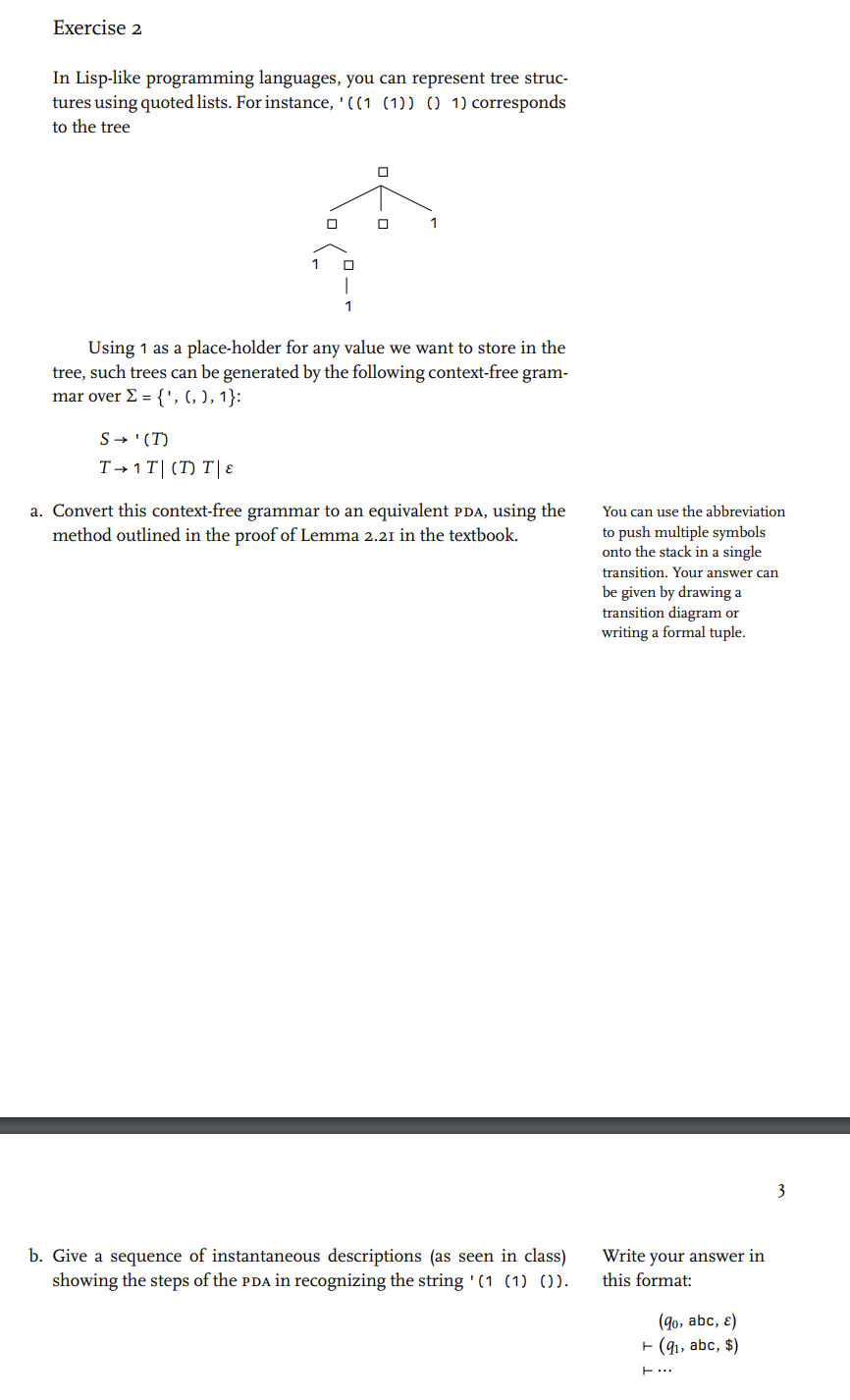 Solved In Lisp-like programming languages, you can represent | Chegg.com