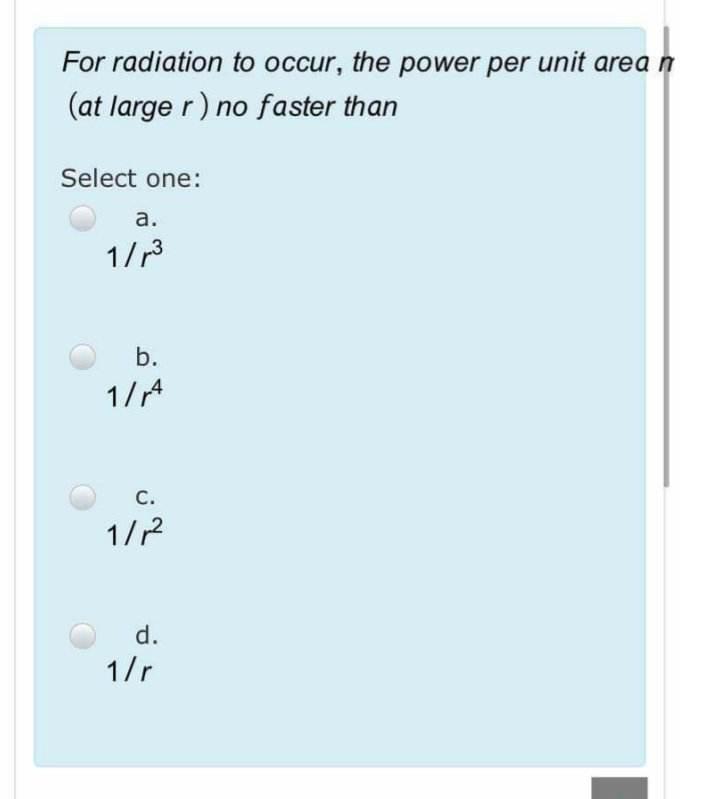 Solved For radiation to occur, the power per unit area n (at | Chegg.com