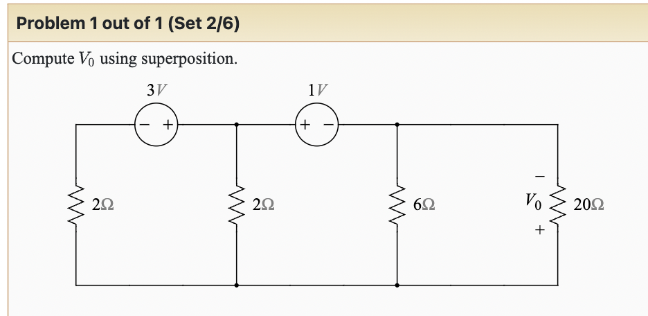 Solved Solve for V01 ﻿and V02Compute V0 ﻿using | Chegg.com