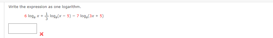 Solved Write the expression as one logarithm. | Chegg.com