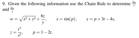 Solved 9. Given the following information use the Chain Rule | Chegg.com