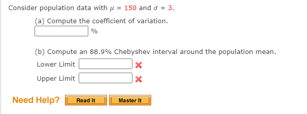 Solved Consider population data with μ=150 and σ=3. (a) | Chegg.com