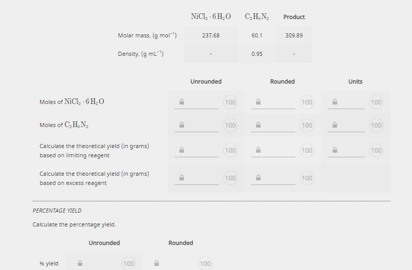 Solved Trial number > Value Units Mass of NiCl - 6,0 2.435 | Chegg.com