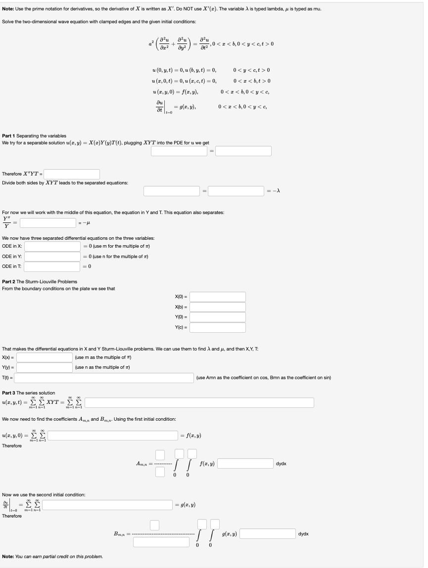 Solved Note: Use the prime notation for derivatives, so the | Chegg.com