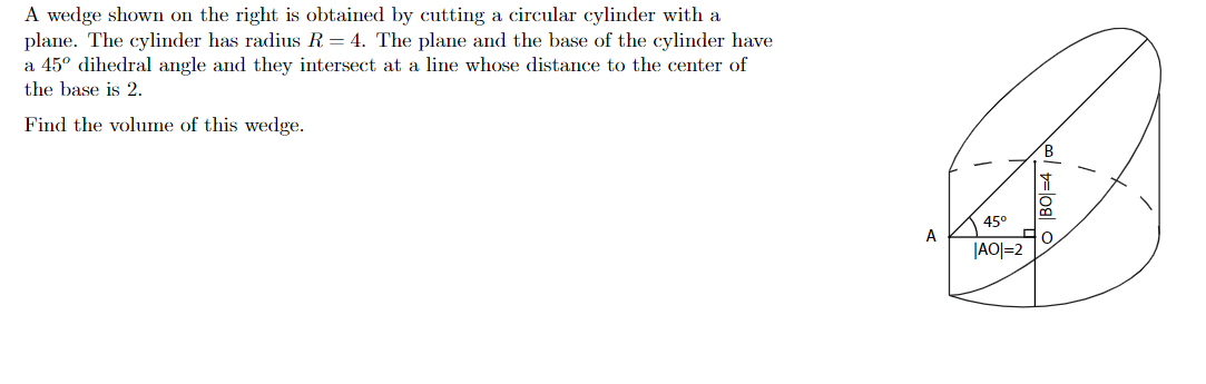 Solved A wedge shown on the right is obtained by cutting a | Chegg.com
