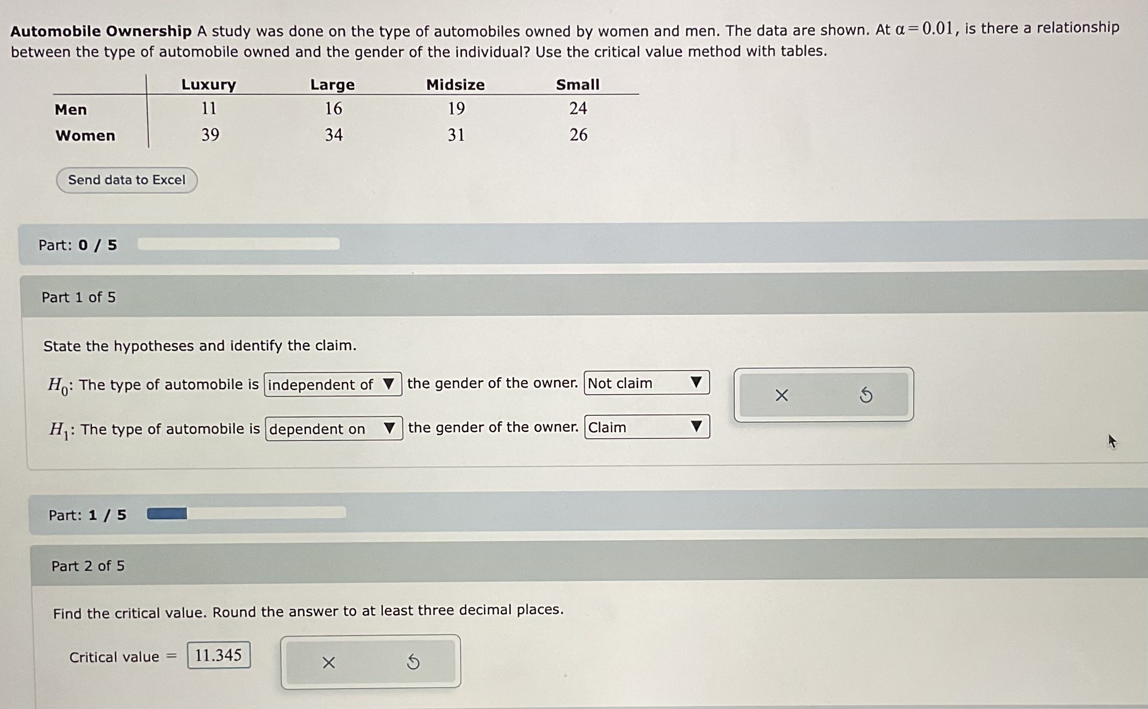 Solved Automobile Ownership A study was done on the type of | Chegg.com